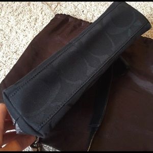 Coach | Bags | Coach Black Shoulder Bag With Metallic Stripe | Poshmark